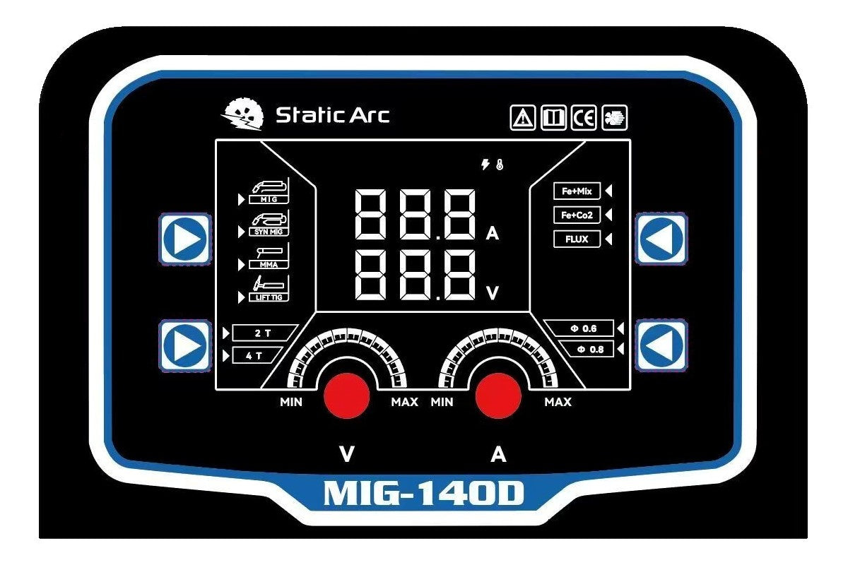 MIG 140D INVERTER WELDER 4in1 SYNERGIC MMA ARC TIG LIFT GAS GASLESS ...