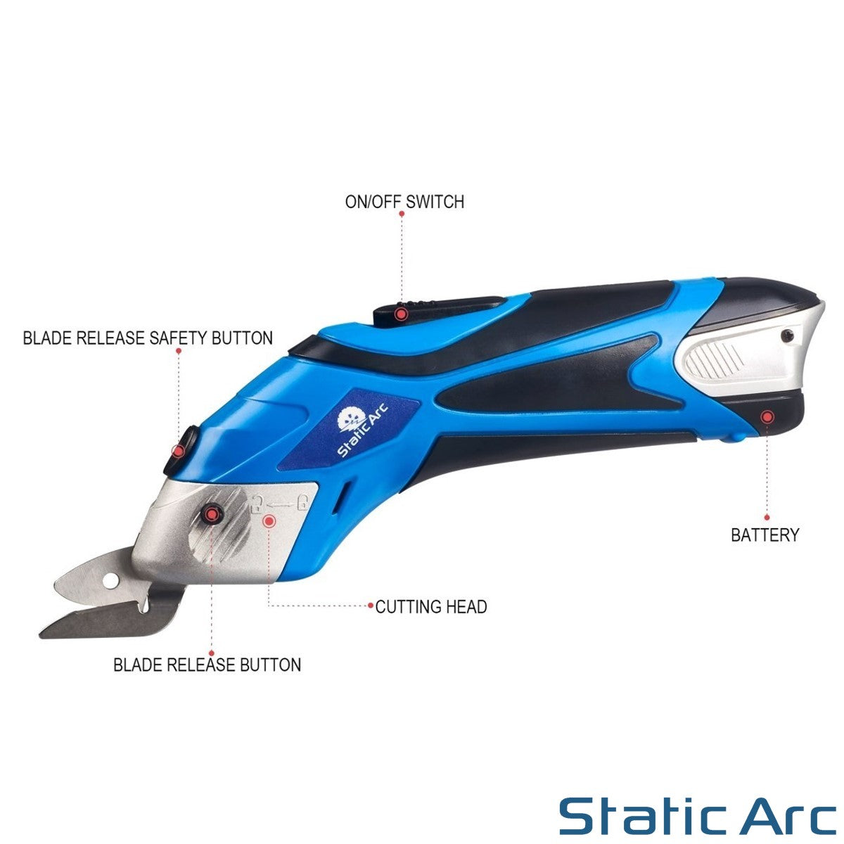 CORDLESS SCISSORS CUTTING SHEARS ELECTRIC BATTERY FABRIC PLASTIC ...