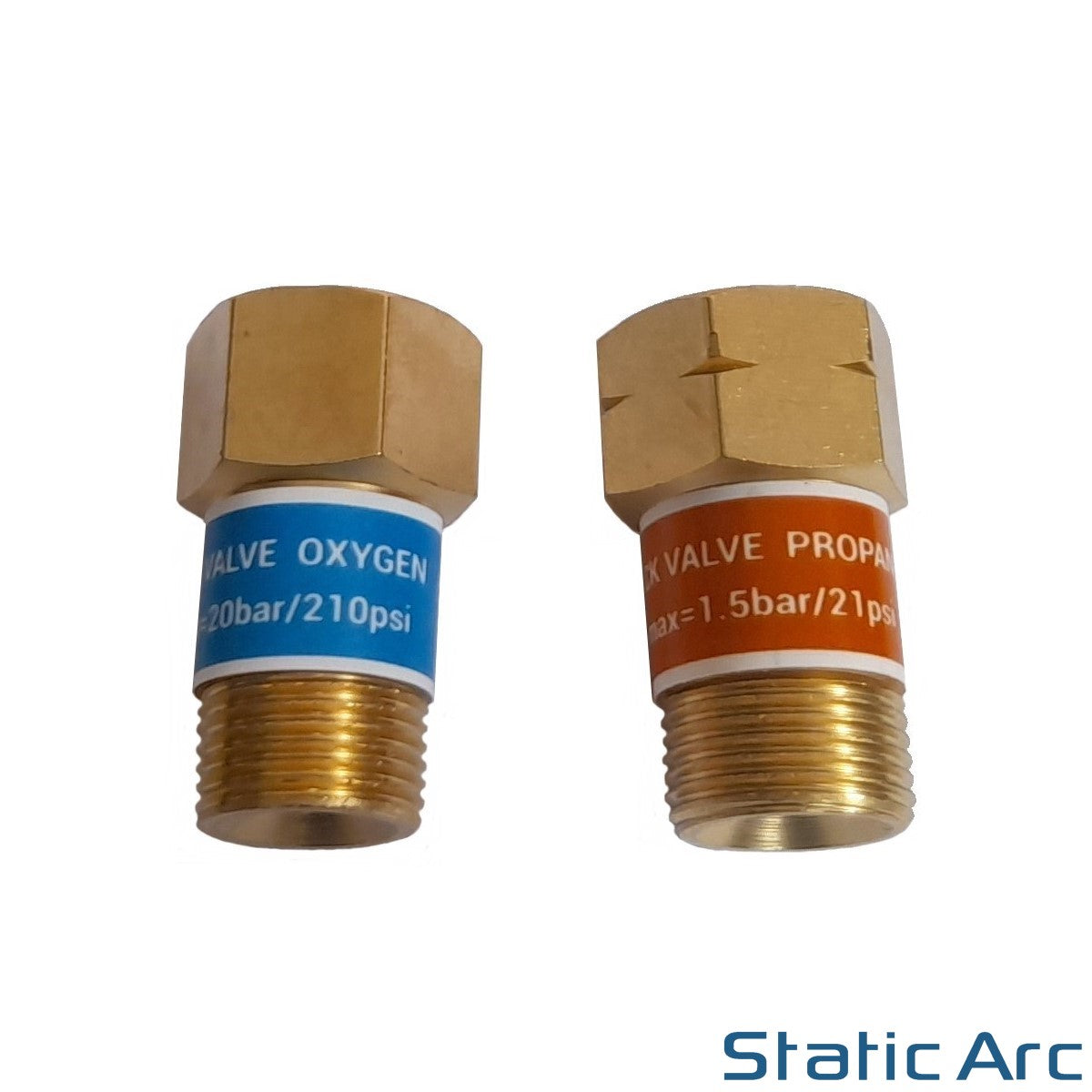 CHECK VALVE OXYGEN PROPANE PAIR OXY FUEL HOSE SAFETY BACKFLOW ONE WAY