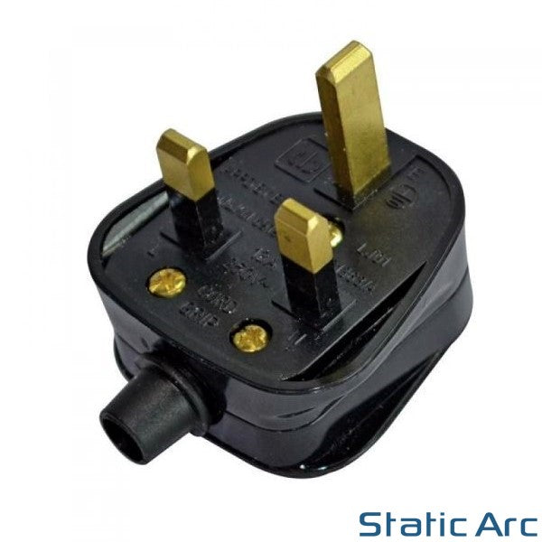 13 AMP UK 3 PIN MAINS ELECTRICAL PLUG 13A FUSE BS SOCKET 230V BLACK x5 ...