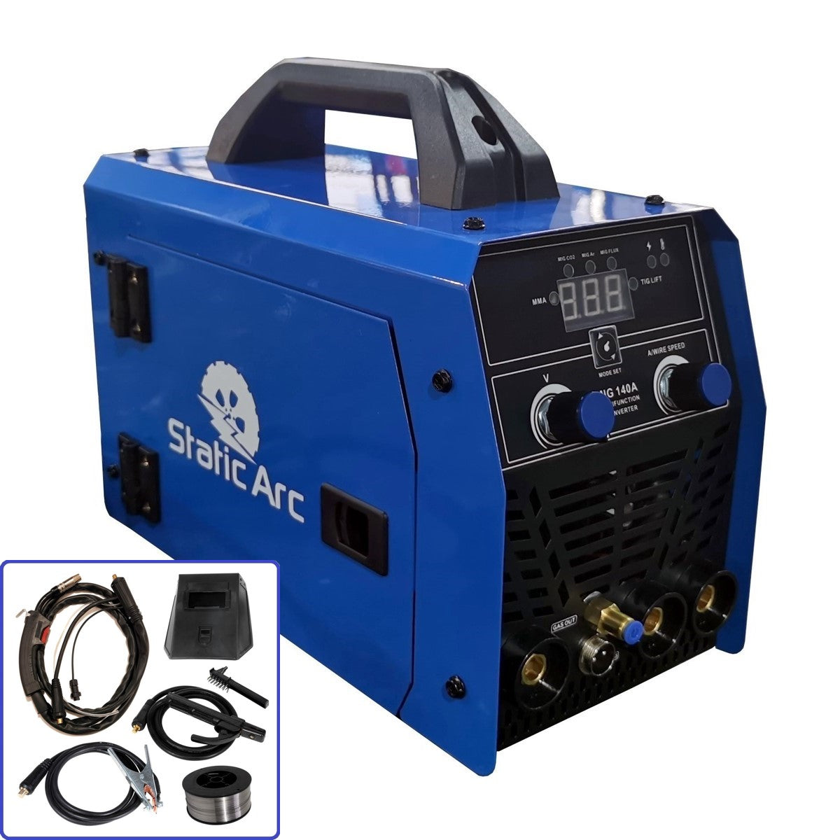 MIG 140A INVERTER DC WELDER 3in1 MMA TIG GAS GASLESS ARC MAG WELDING ...